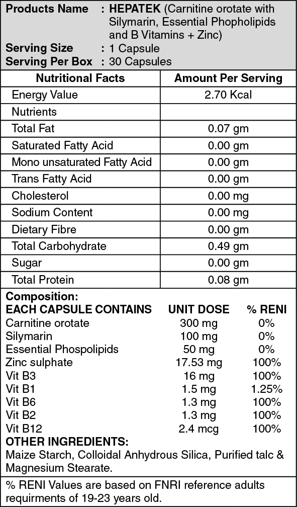 Hepatek | Description | MIMS Philippines