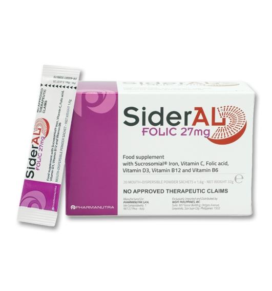 Sideral Folic 27 mg | Contents | MIMS Philippines