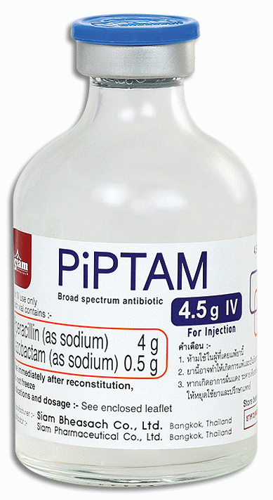 Image of Piptam powd for inj 4.5 g | MIMS Thailand